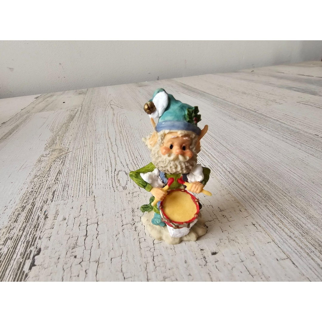 Enesco Popkins Elf Drums North Pole Village Vintage Figurine 1989 - Etsy