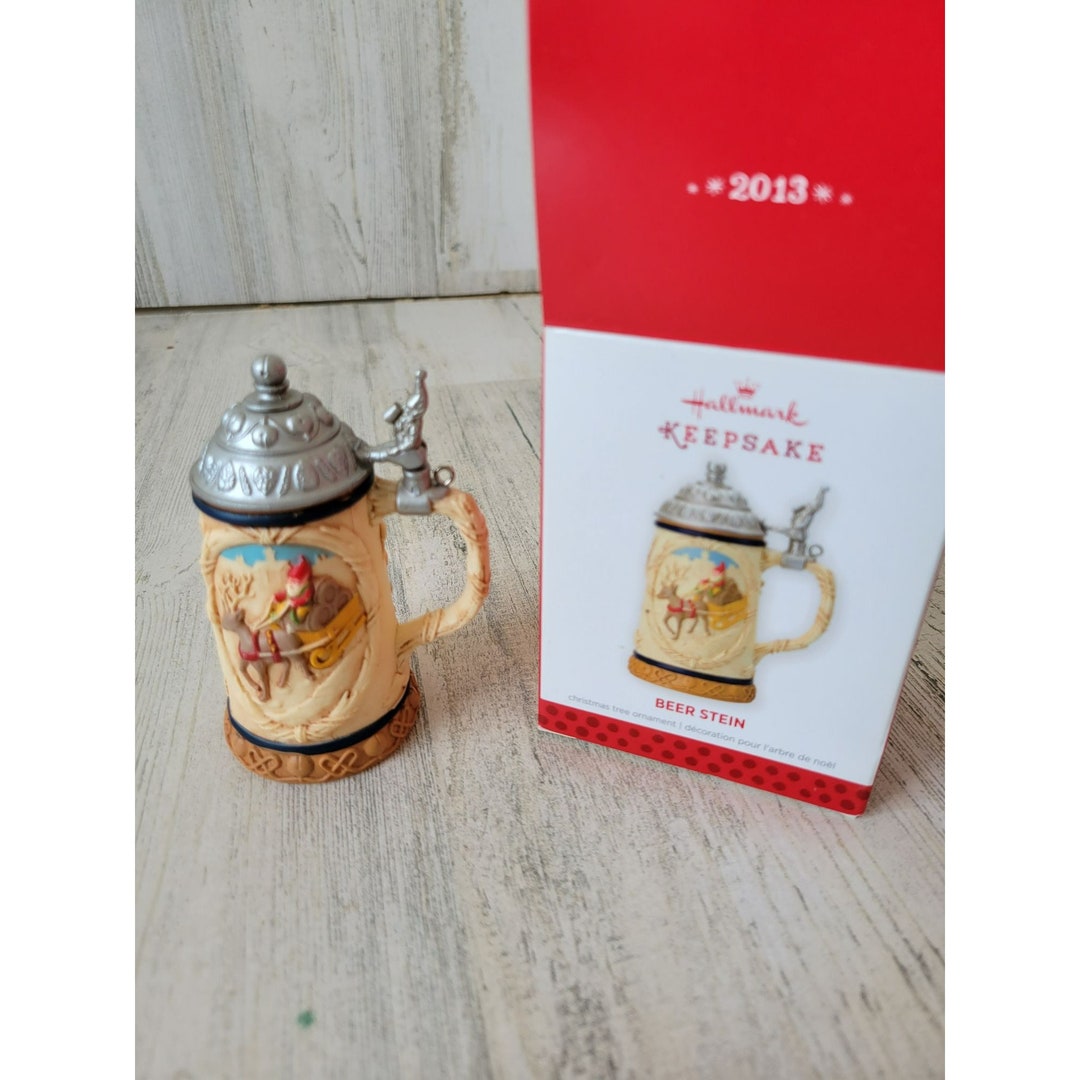 Hallmark Beer Stein Santa Reindeer Ornament Xmas Holiday Tree - Etsy