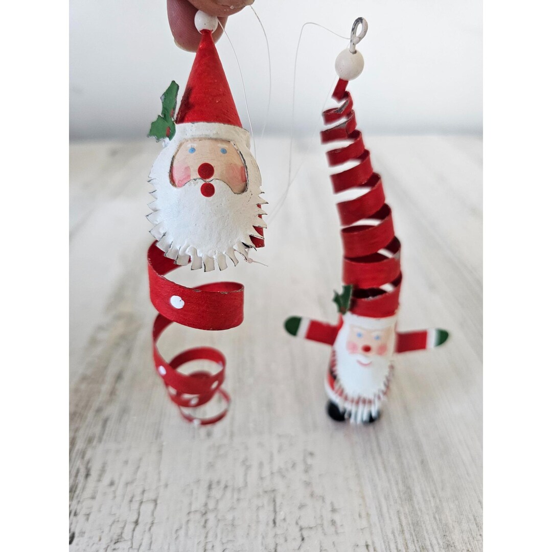 Metal Slinky Santa Vintage Ornament Spiral Set Xmas Tree Both - Etsy