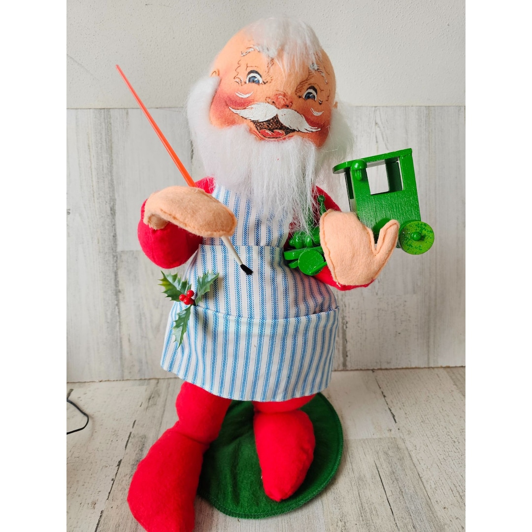 Annalee Santa Claus Train Large Vintage Painting Painter 17 in Vintage ...