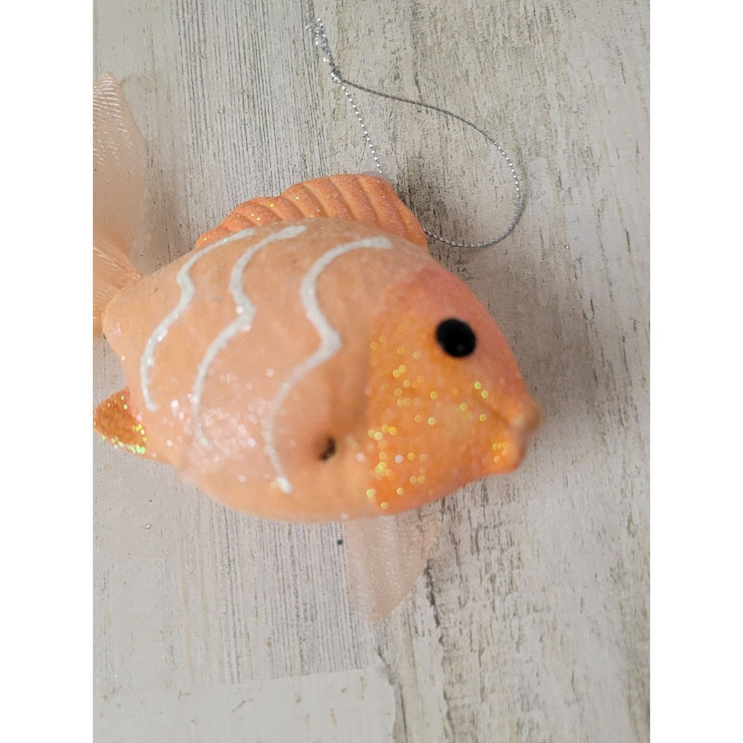 Orange Goldfish Glitter Sea Ocean Ornament Xmas - Etsy