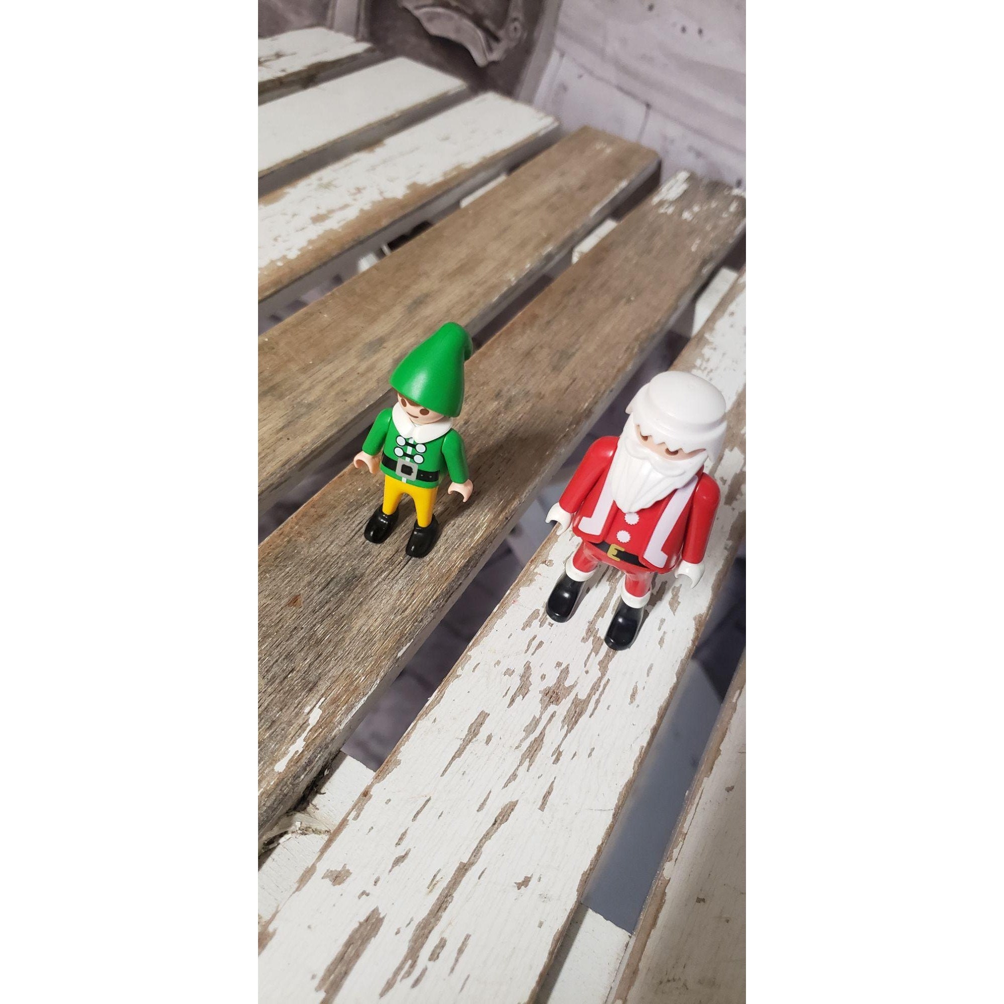 Santa elf figurine toys set decor xmas | Etsy