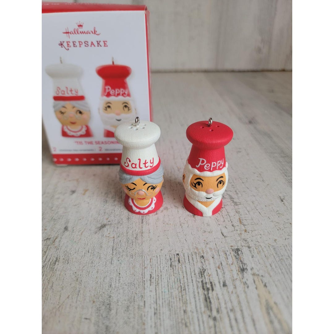 Hallmark Tis the Seasoning! Salt Pepper Ornament Xmas Santa Mrs Claus ...