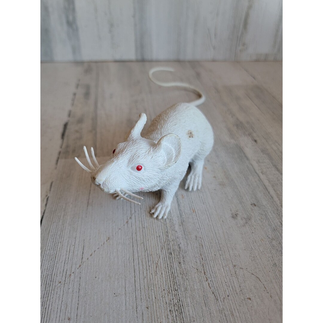 Halloween Albino Squeaky White Rubber Rat Scary Prop Decor - Etsy