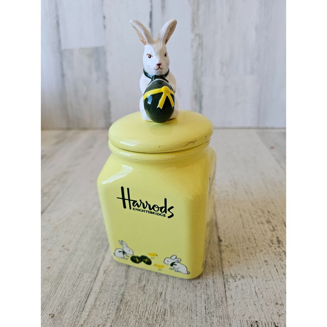 Harrods Easter Canister Bunny Rabbit Spring Yellow Knightsbridge ...