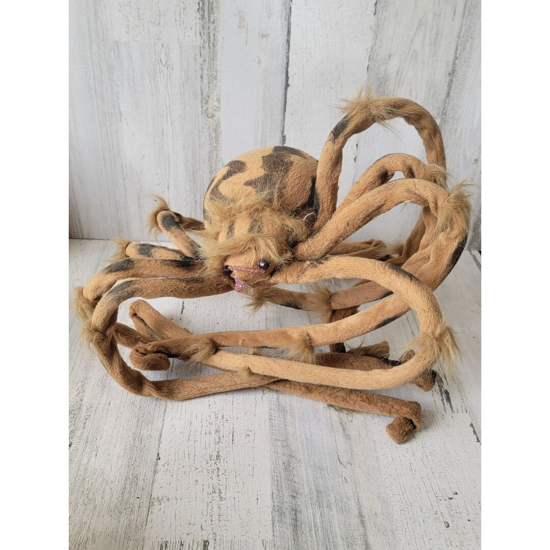 Large Brown Fuzzy Striped Tarantula Prop Scary Halloween Spider - Etsy