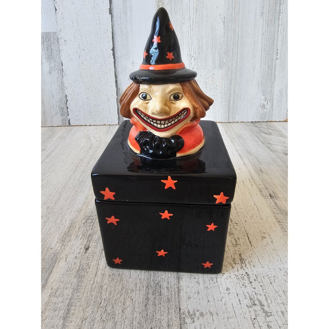 Ceramic Witch Shabby Chic Box Halloween Decor Unique - Etsy