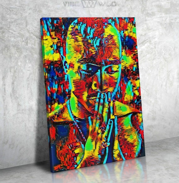 Tupac 2Pac Praying Canvas Abstract Colors Wall Art Decor | Etsy