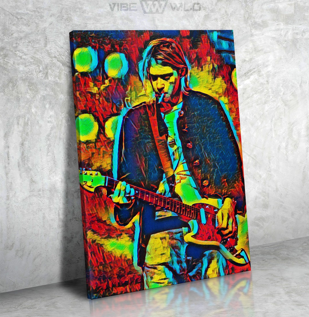 Kurt Cobain Canvas Art Painting Abstract Colors Nirvana Wall - Etsy