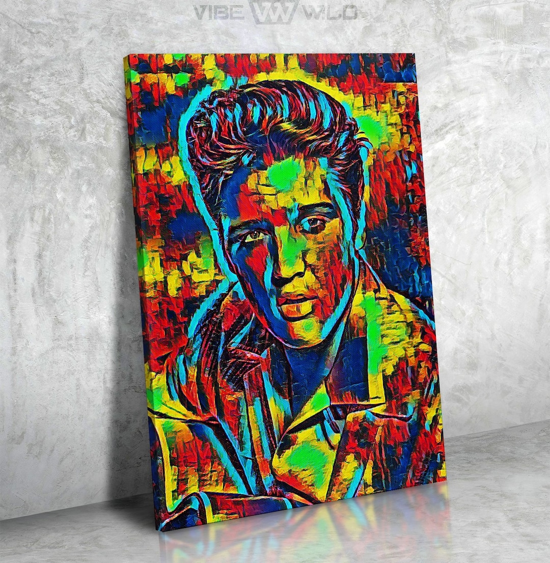 Elvis Presley Canvas Art Painting Abstract Colors | Elvis Wall Art Pop ...