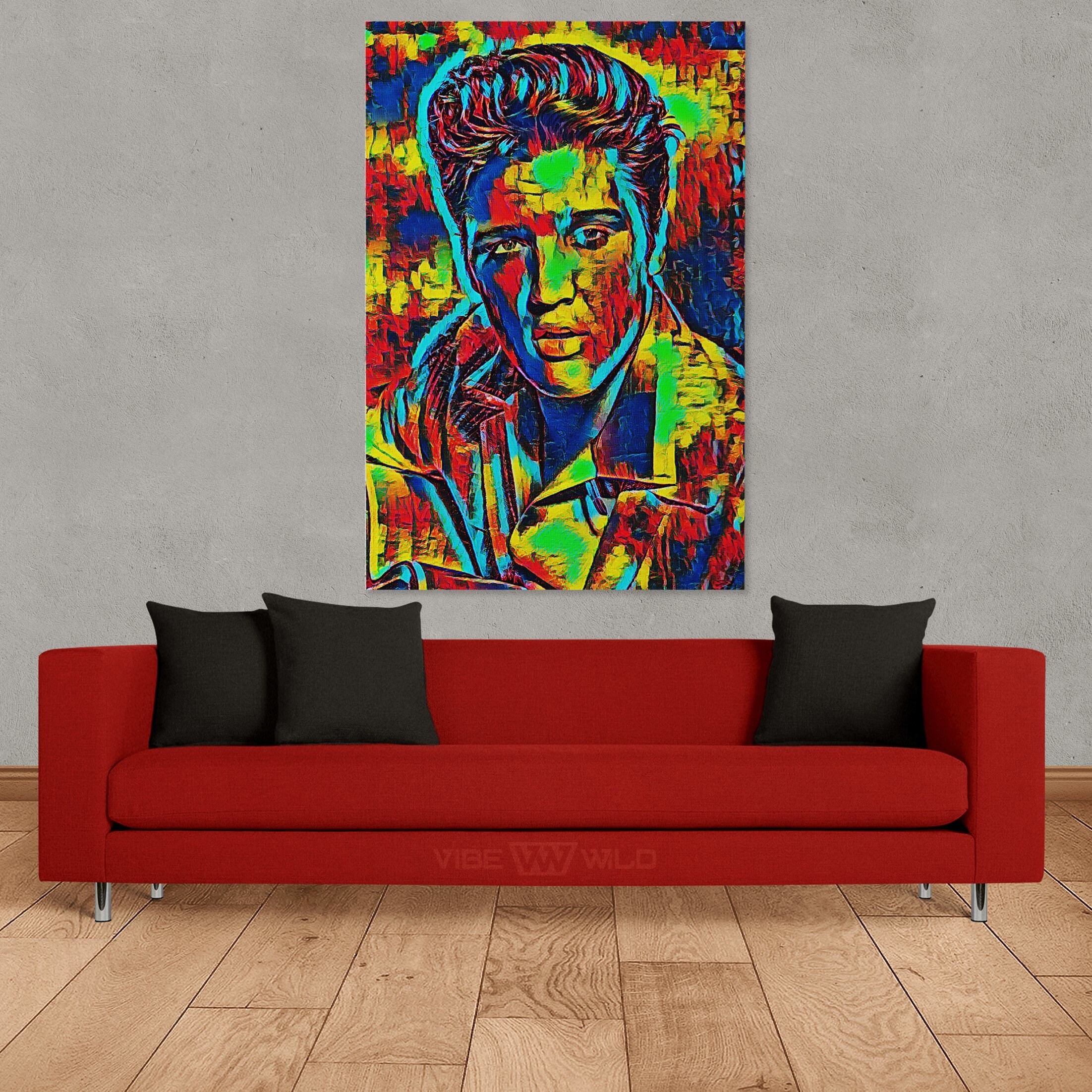 Elvis Presley Canvas Art Painting Abstract Colors Elvis Wall Art Pop ...
