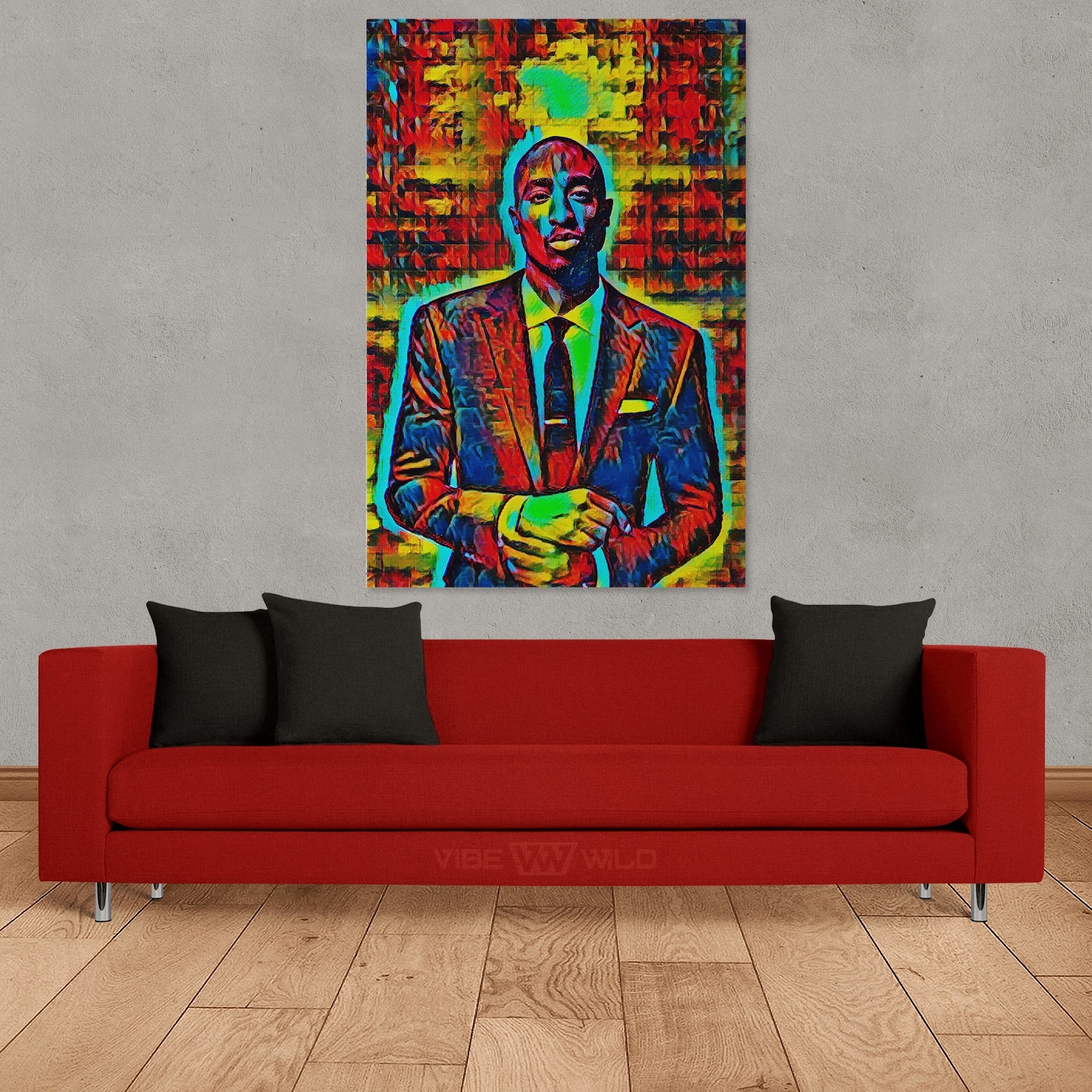 2pac Canvas Abstract Colors Wall Art Decor Tupac Painting | Etsy