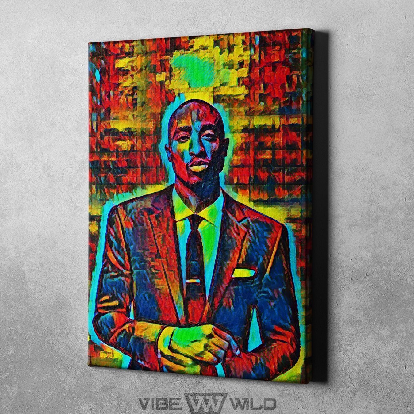 2Pac Canvas Abstract Colors Wall Art Decor Tupac Painting | Etsy