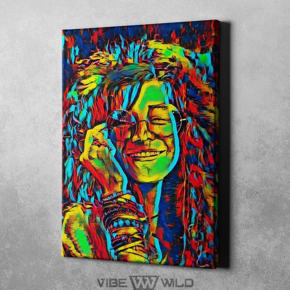Janis Joplin Canvas Art Painting Abstract Colors Janis Joplin Wall Art ...
