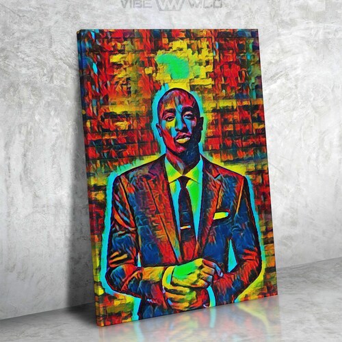 Tupac 2pac Praying Canvas Abstract Colors Wall Art Decor - Etsy