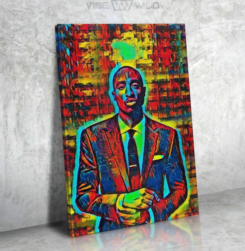 2pac Canvas Abstract Colors Wall Art Decor Tupac Painting | Etsy