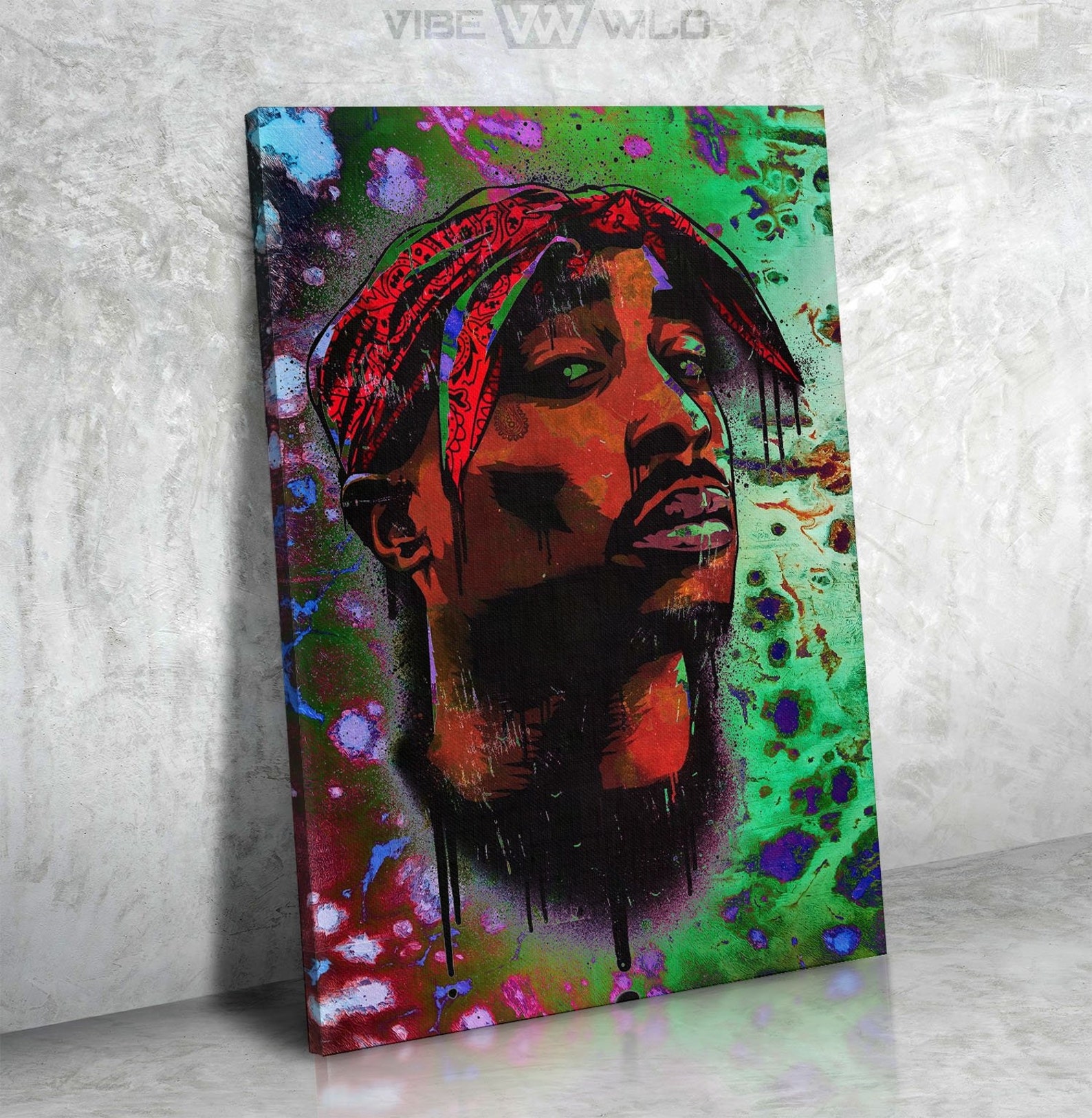 Tupac Canvas Abstract Graffiti Wall Art Decor 2pac Painting | Etsy