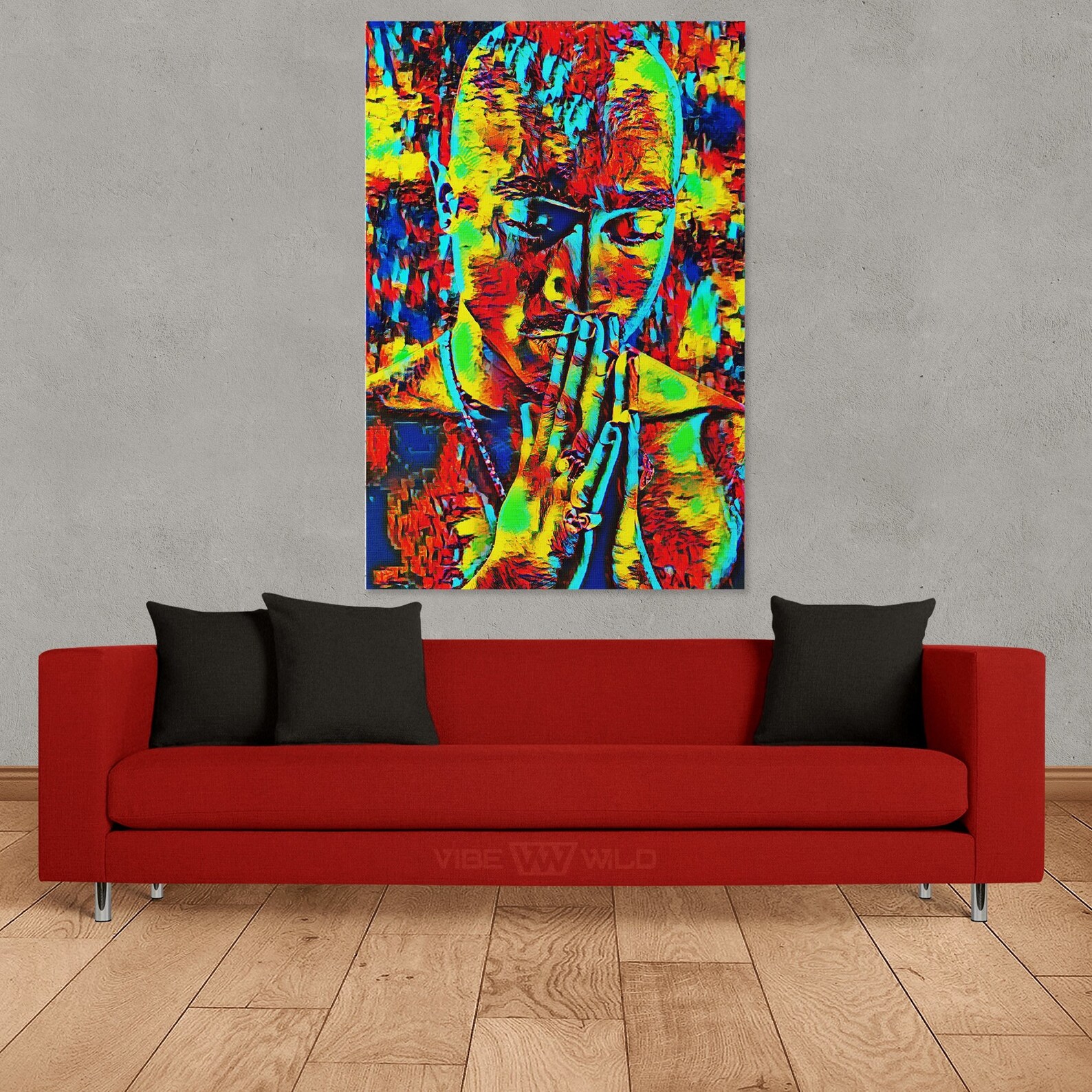 Tupac 2pac Praying Canvas Abstract Colors Wall Art Decor - Etsy