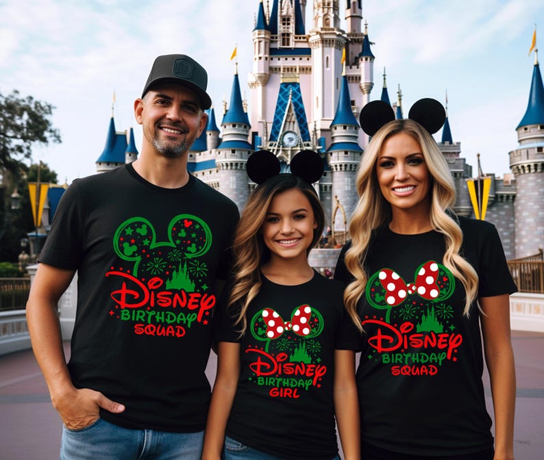Camiseta de Disney Birthday Christmas Squad, atuendo familiar a juego ...