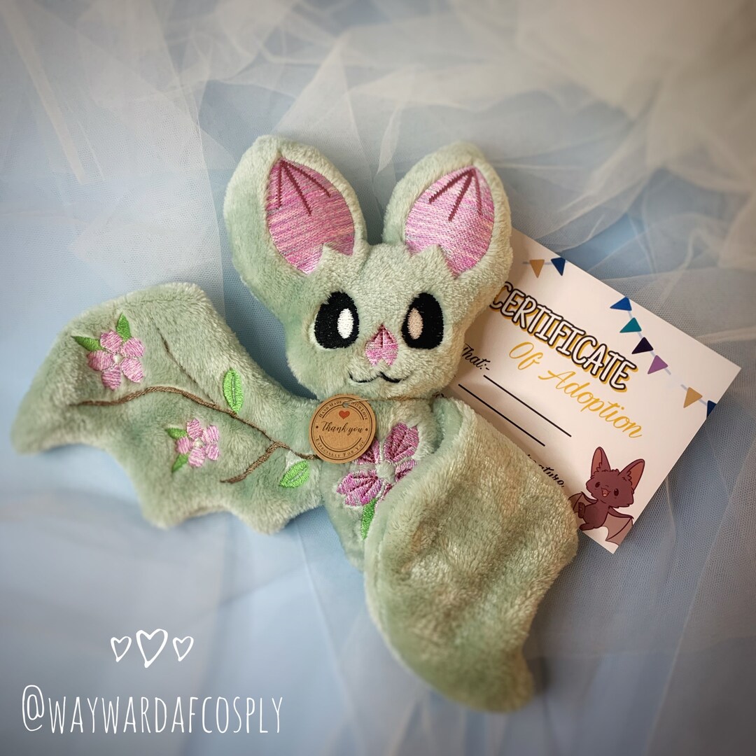 Green Cherry Blossom Bat Plushy Handmade to Order Complete With ...