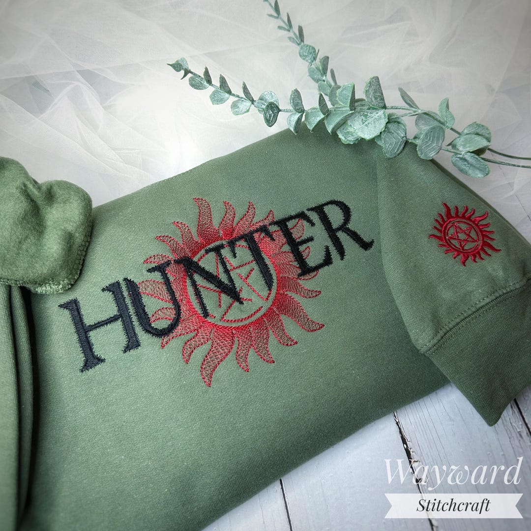 Supernatural Hunter Embroidered Sweatshirt ~ Supernatural Inspired ...