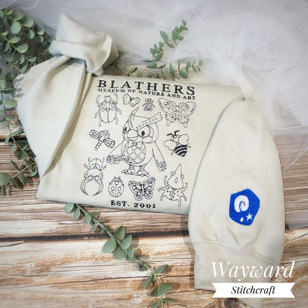 Fossil Owl Museum Embroidered Sweatshirt ~ ACNH Inspired Gamer Gift ...