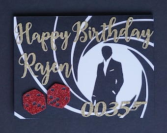 James Bond Birthday Card | Etsy