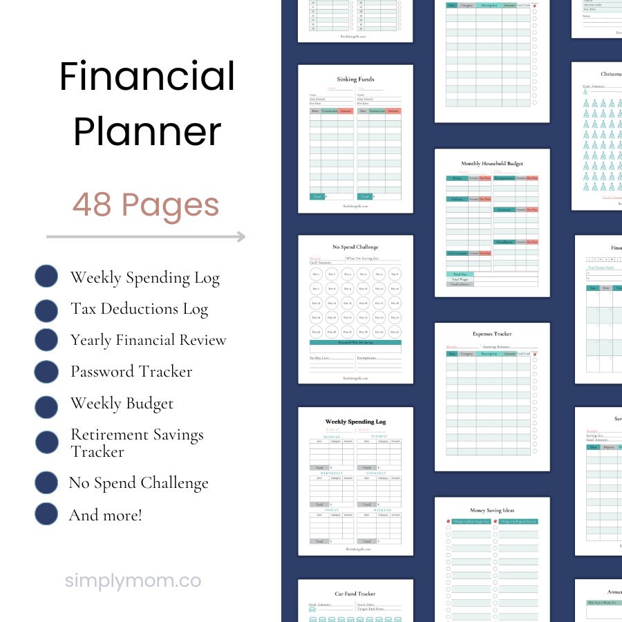Budget Planner Printable, Financial Tracker Bundle (PDF) - Etsy