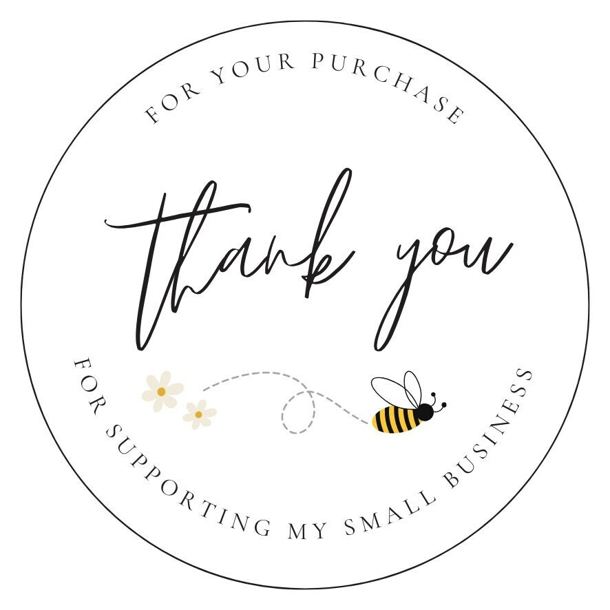 Thank You Bee Themed Sticker, Thank You for Your Purchase, Thank You ...