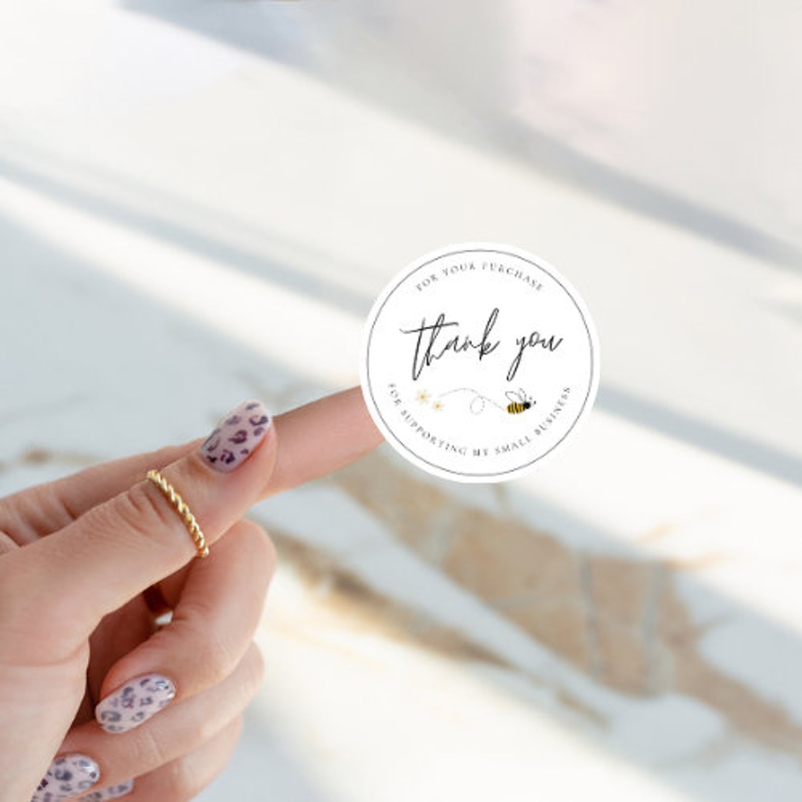 Thank You Bee Themed Sticker, Thank You for Your Purchase, Thank You ...