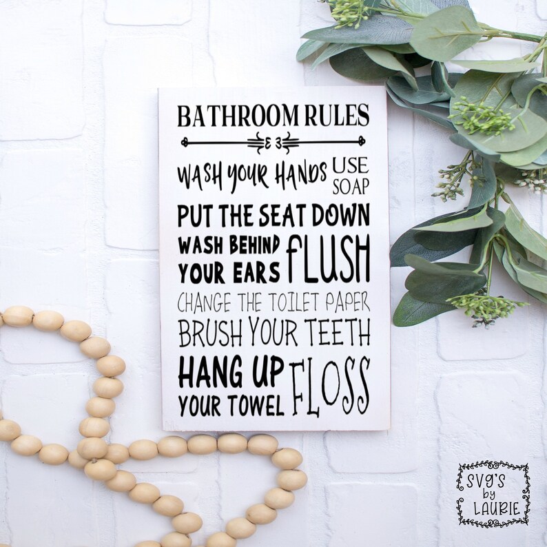 Bathroom rules SVG Bathroom SVG Bathroom sign SVG | Etsy