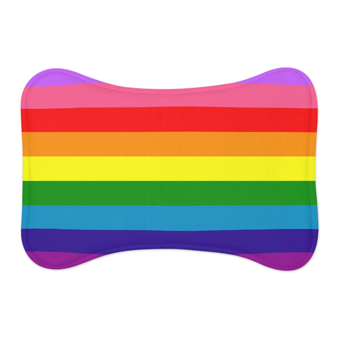 Pet Feeding Mat - Rainbow Pride Flag - Pet Placemat, Food Mat, Pet Bowl ...