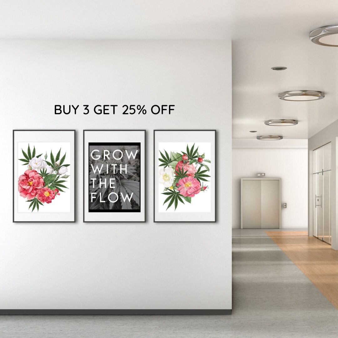 Marijuana Wall Art Plant Lady Wall Art Stoner Girl Floral - Etsy