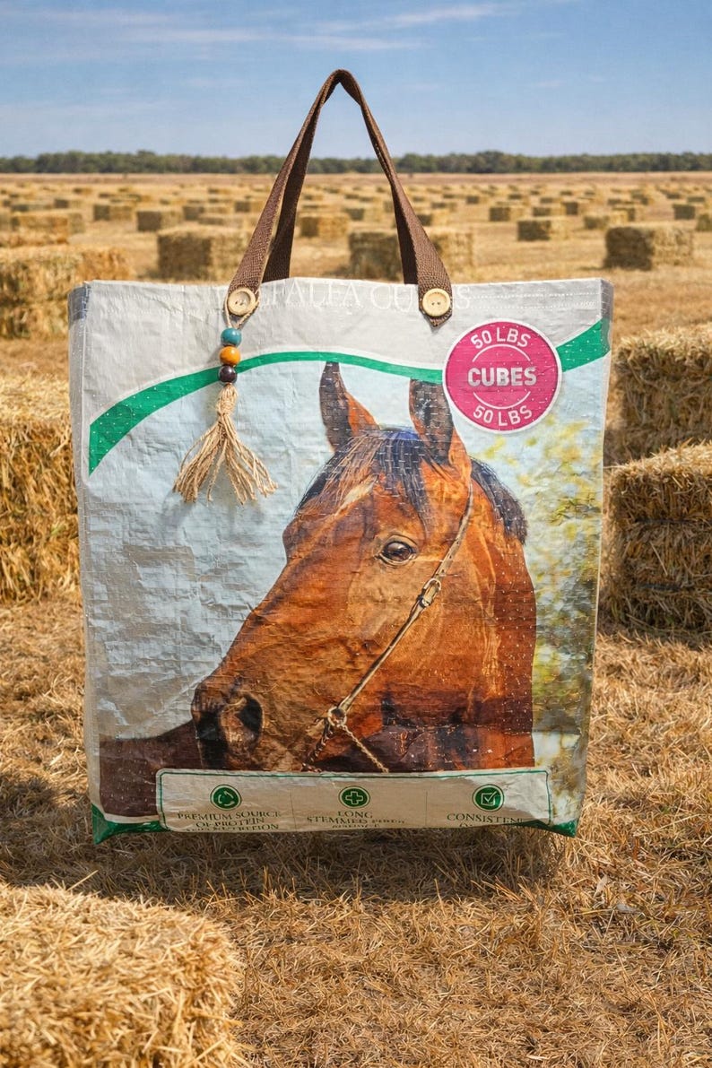 Upcycled Animal Feed Bag Tote - Eco-friendly Shopping Bag - Etsy