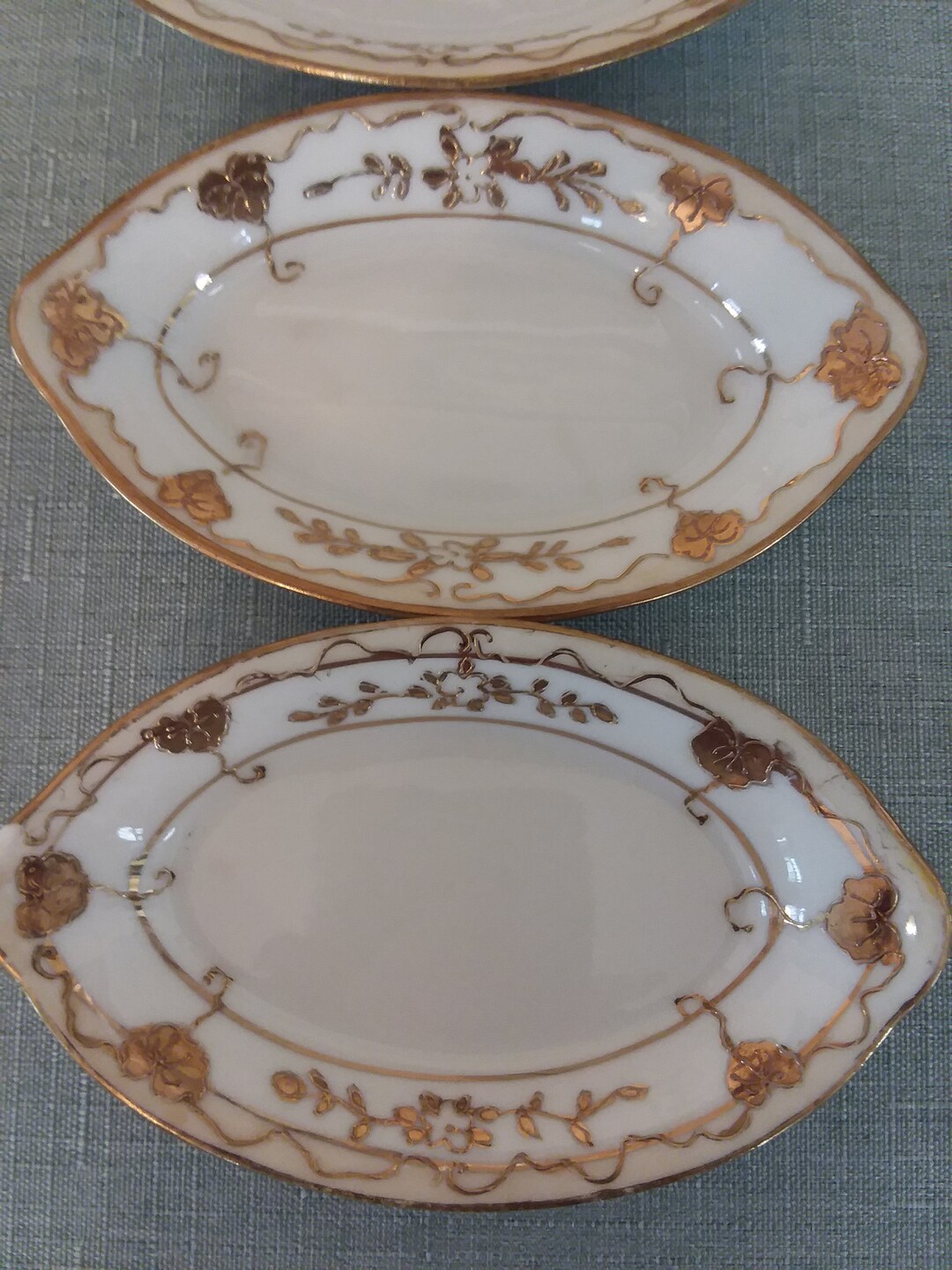 Four 4 Elegant Antique Salts, Salt Dishes, Cellars by Nippon, Gold ...