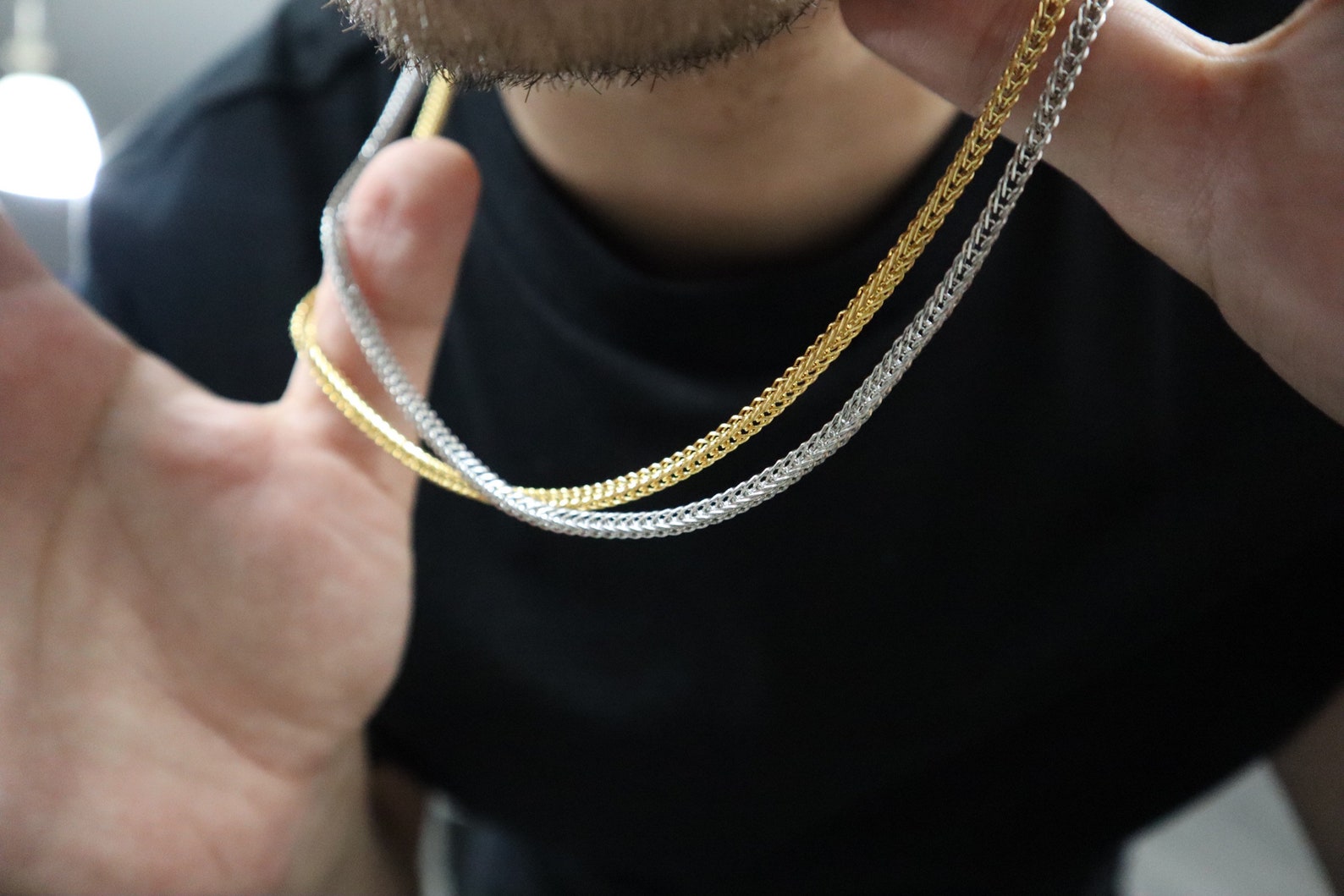 Franco Chain Set 14k Gold Stainless Steel Style Fashion | Etsy