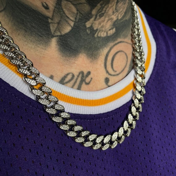 White Gold Miami Cuban Link Choker 16 & 18 Inch 12mm 14k White Gold Miami Cuban Link Choker 16 & 18 Inch 12mm 14k