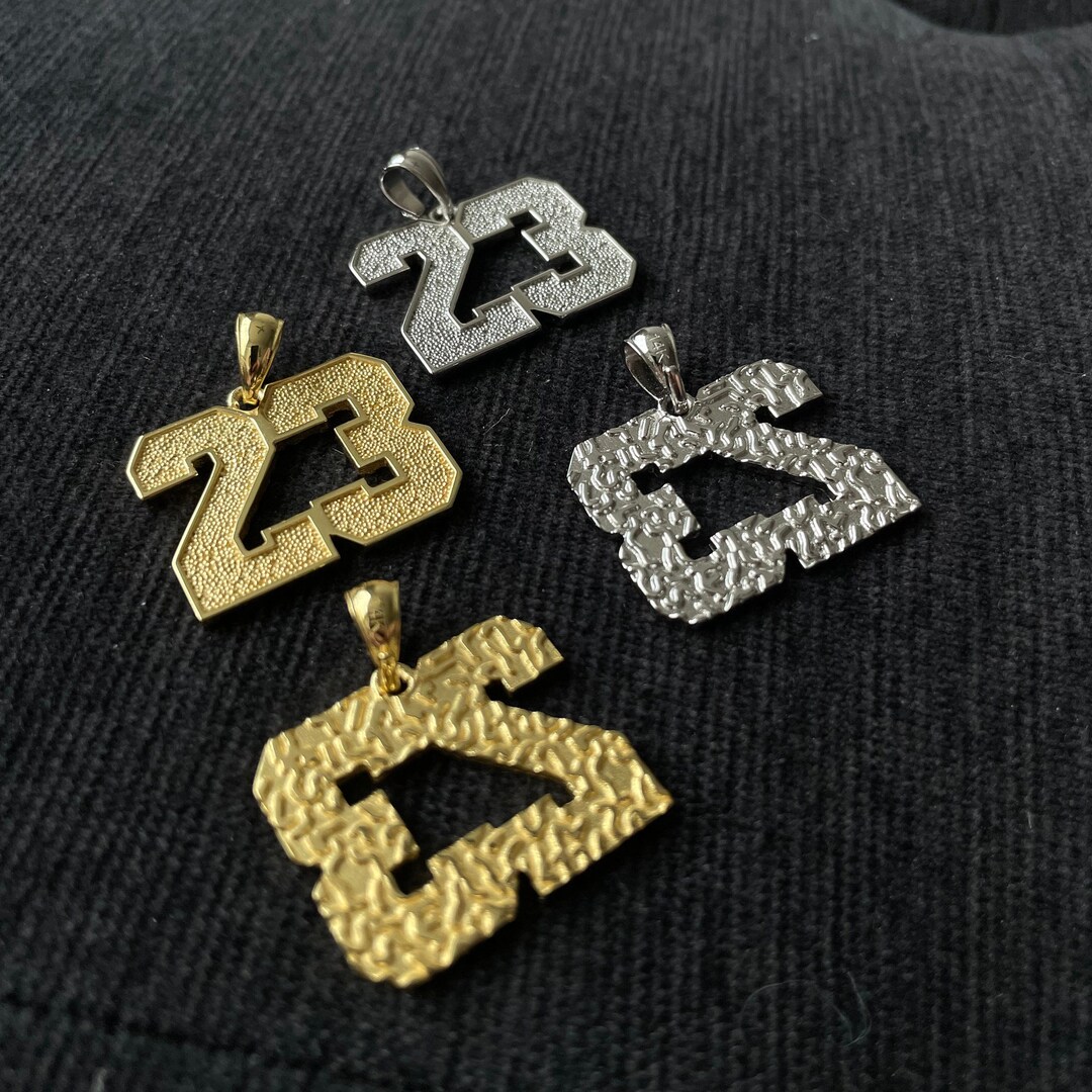 23 Pendant Number 925 Sterling Silver 14k Gold Charm - Etsy