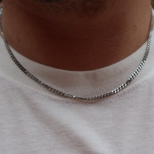 3mm Curb Mini Cuban Link Chain Necklace Silver Stainless Steel - Etsy