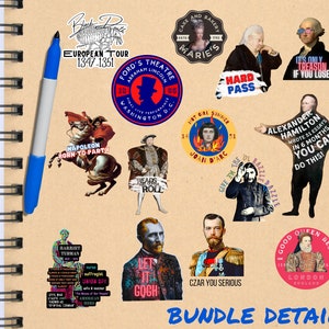 Funny History Themed Sticker Sheet, Vinyl Sticker Sheet, American ...