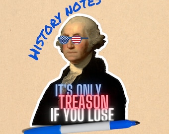Funny George Washington Sticker - Etsy
