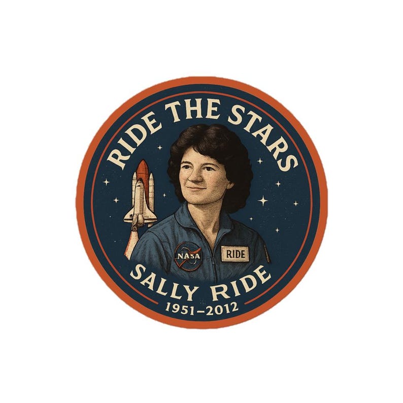 Sally Ride NASA Sticker: Retro Space Decal, Feminist STEM Gift - Etsy