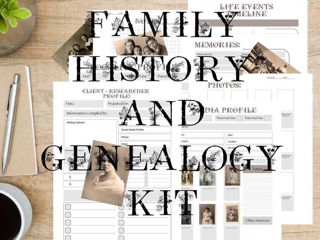 Genealogy Research Kit: Family History Organizer (print-at-home) - Etsy