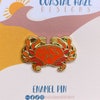 Blue Crab Enamel Pin: Gold Plated Seafood Gift - Etsy