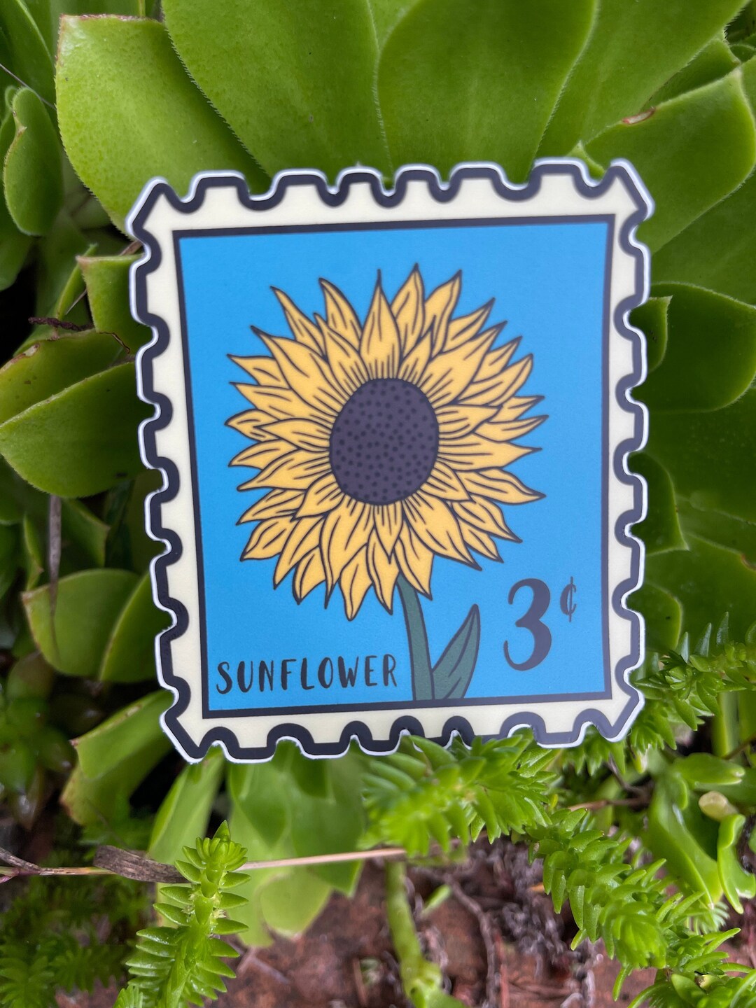 Sunflower Stamp Vinyl Sticker | Sunflower Lovers Gifts | Sunflower ...