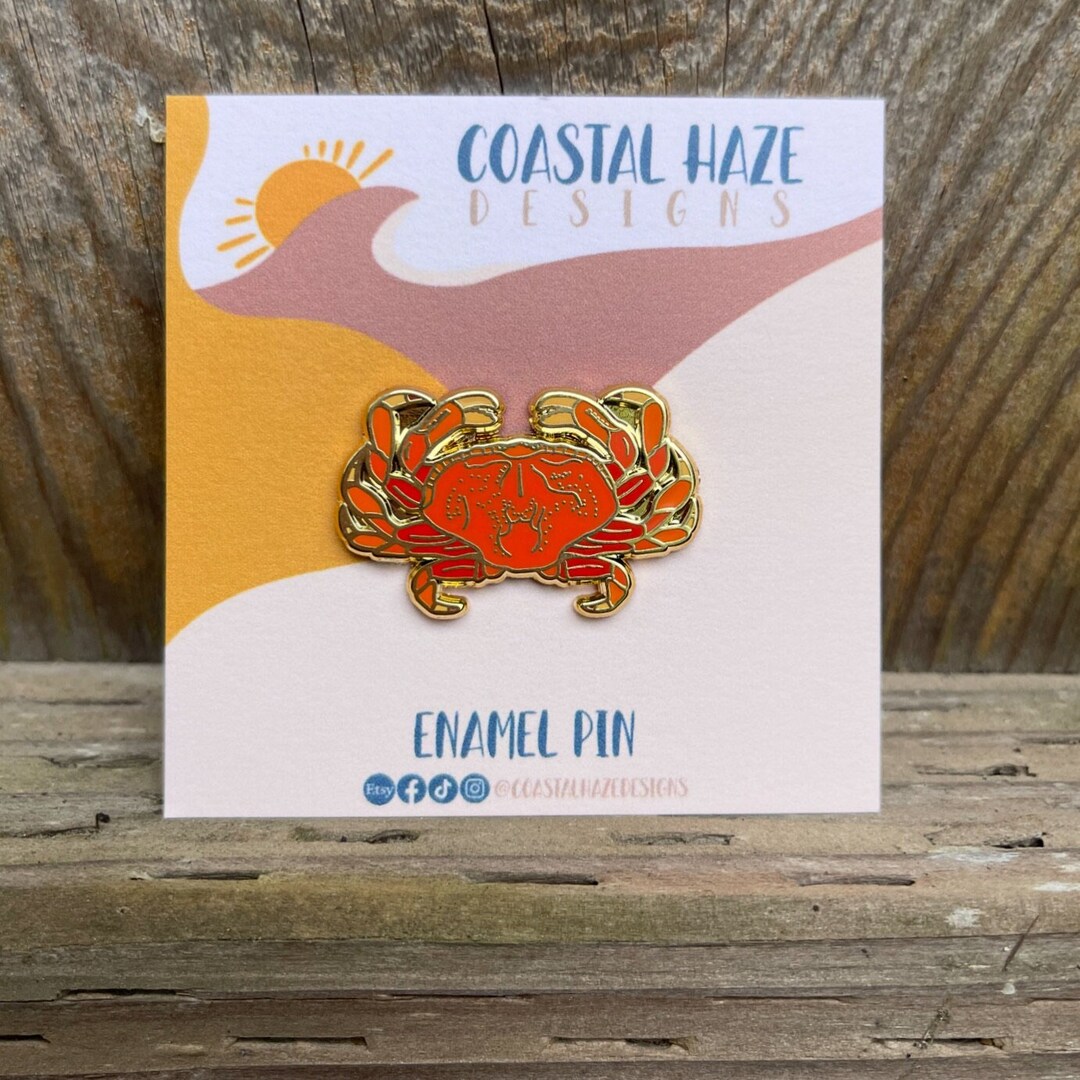 Dungeness Crab Hard Enamel Pin | Red Crab | Crab Lovers Gifts | Cancer ...