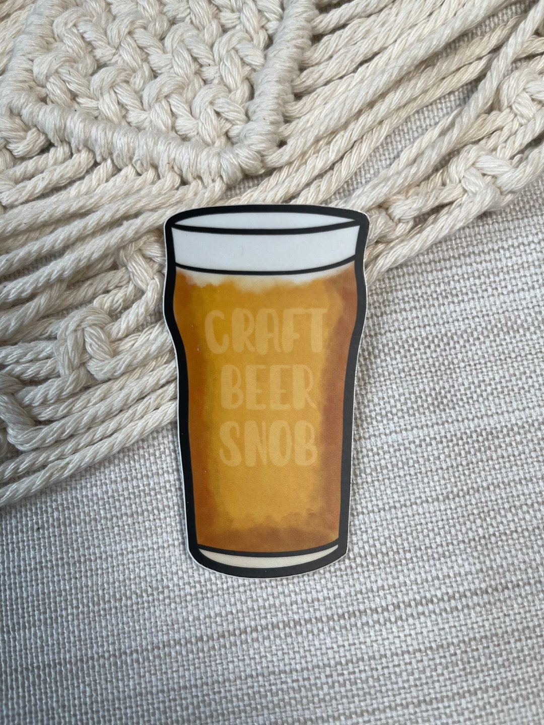 Craft Beer Snob Sticker | Weatherproof | Pint Glass | Water Bottle ...