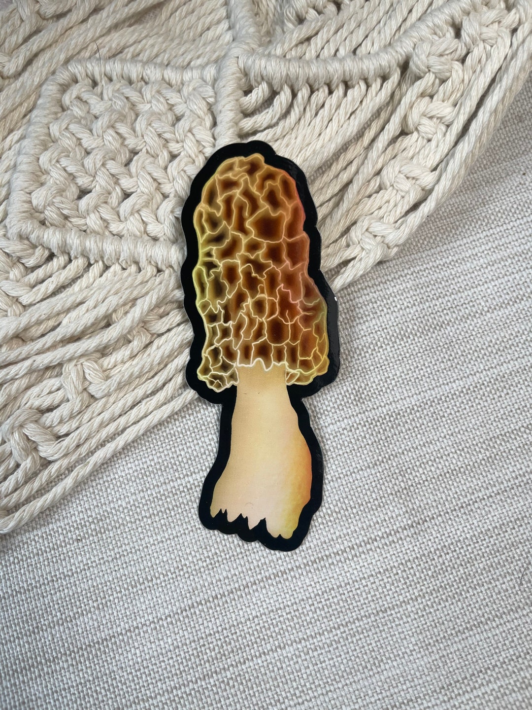 Holographic Morel Mushroom Vinyl Sticker |mycologists | Water Bottle ...