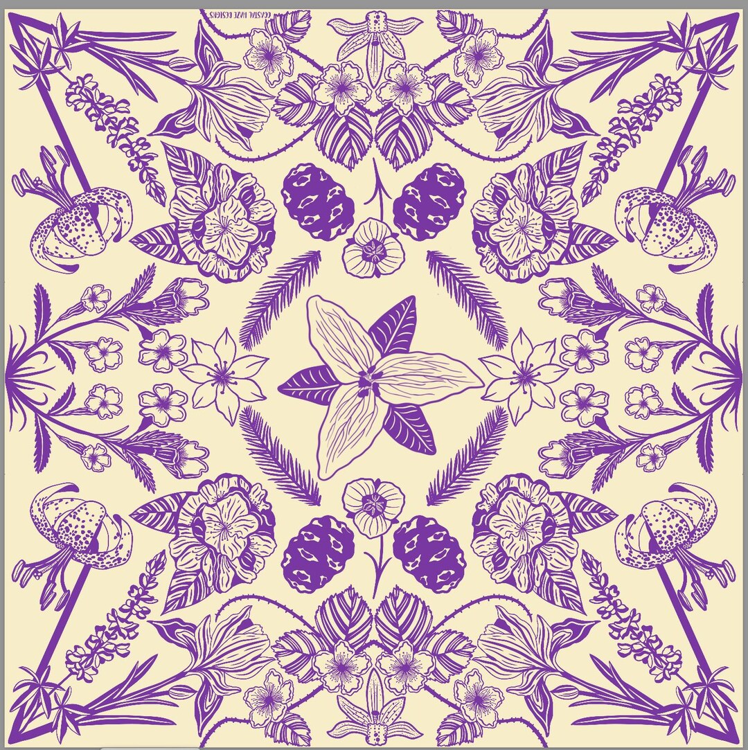 Wildflowers of the Redwood Forest Bandana | Cotton Bandana | Hair ...