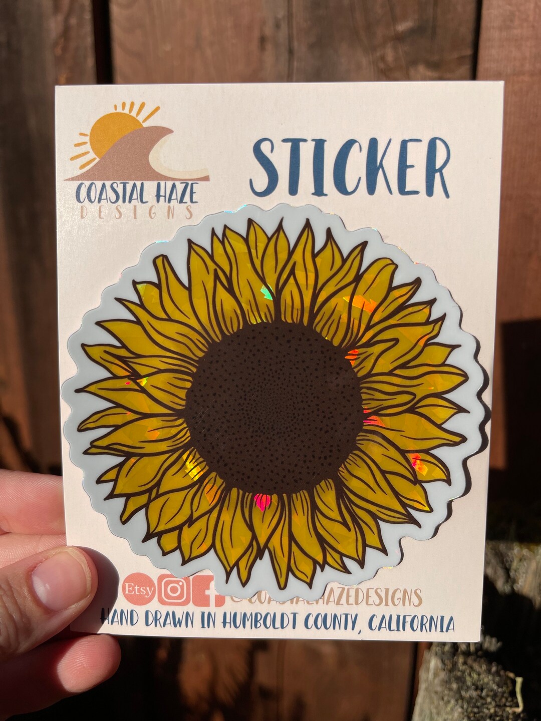 Sunflower Sticker | Holographic Sticker | Car Sticker | Sunflower Gifts ...